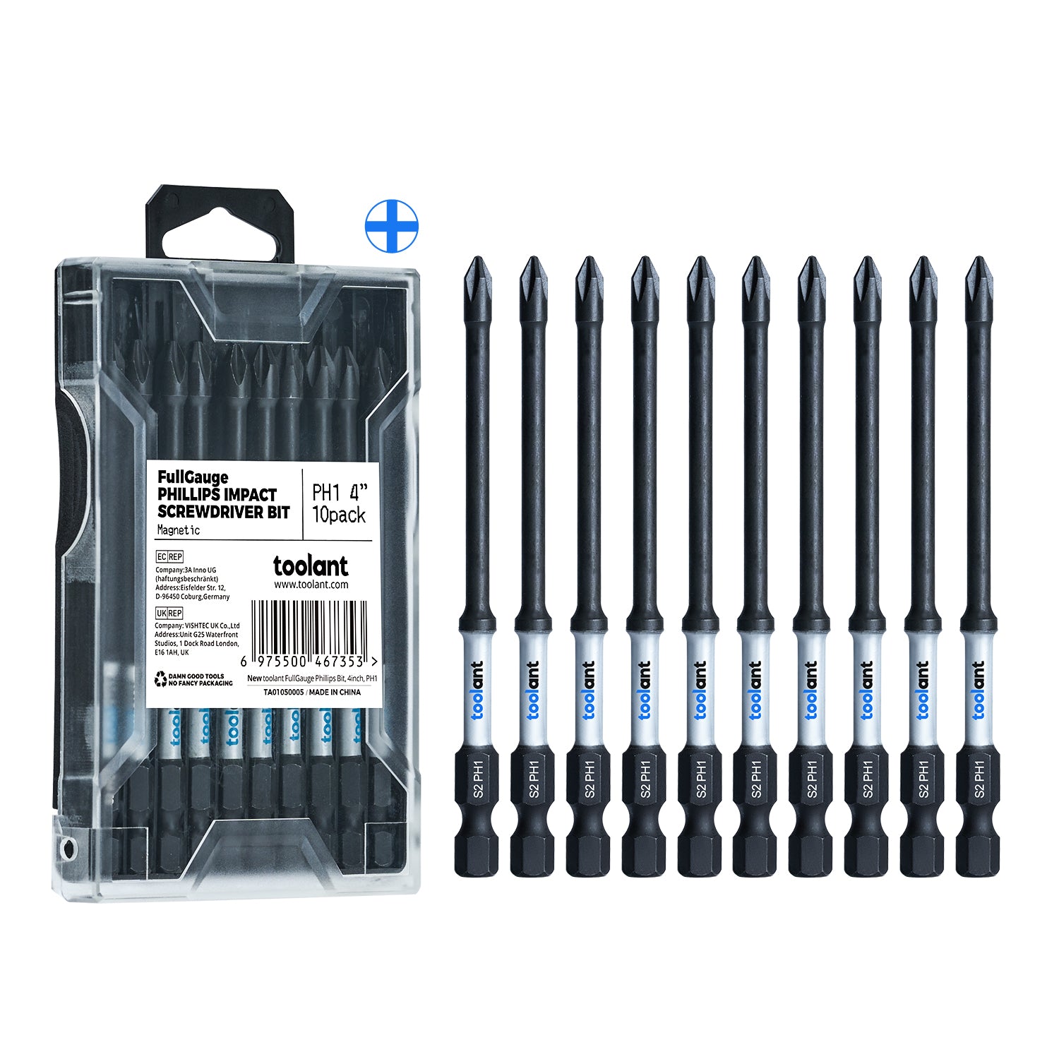 Phillips Impact Screwdriver Bit, with Magnetic Anti Slip for Power Dri