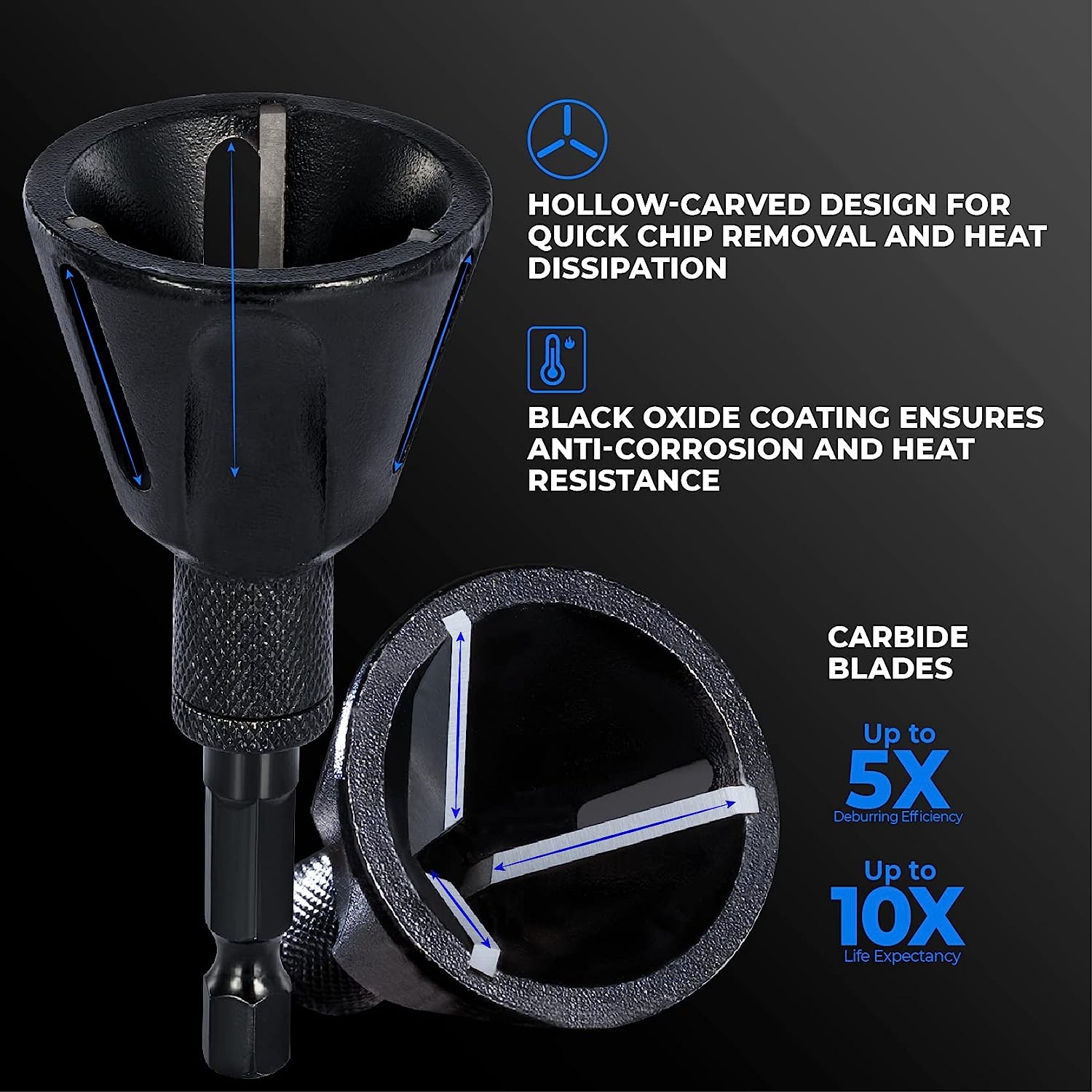 toolant Deburring External Chamfer Tool with Carbide Blades, Removing