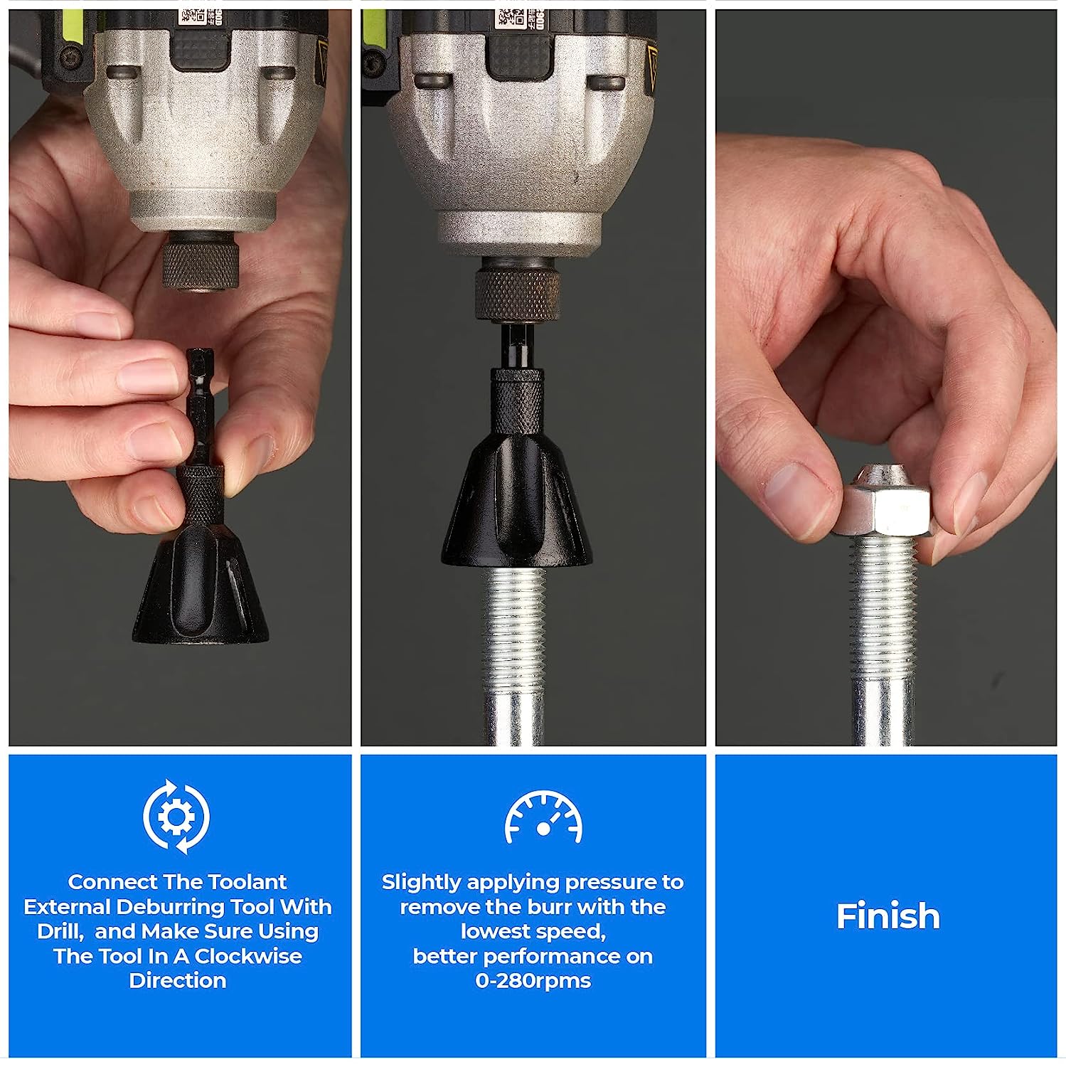 toolant Deburring External Chamfer Tool with Carbide Blades, Removing
